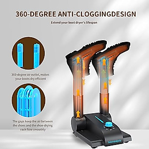 Monealpis Boot Dryer - Portable Shoe Dryer Warmer with Heat Blower, Timer, and Adjustable Foldable Rack for Work Boots, Shoes, Gloves, Helmets, Ski Boots, and Sneakers