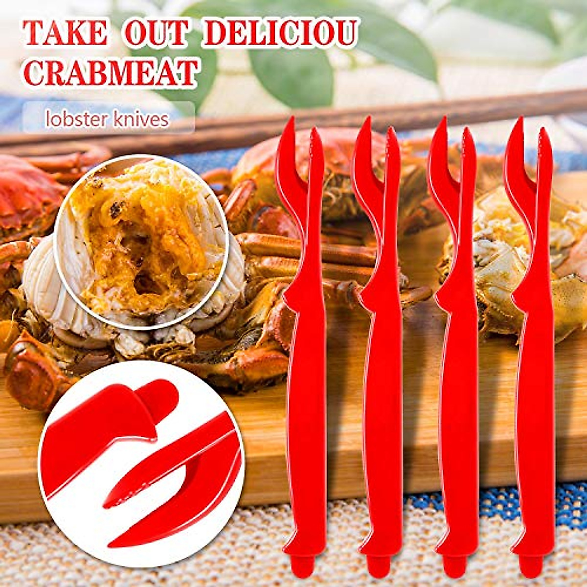 18 Pcs Seafood Tools Set including 8 Forks 4 Lobster Crackers Nut Cracker and 4 Lobster Crab Mallets 2 Seafood Scissors