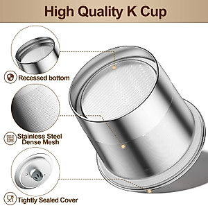 RETHONE K Cup Reusable Coffee Pods, Stainless Steel Reusable K Cups Coffee Filter Compatible with Keurig 1.0 & 2.0 Coffee Makers BPA-Free Refillable Coffee Filters (4 Pack)