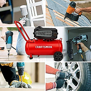 Craftsman Air Compressor, 10 Gallon 1.8 HP Max 175 PSI Pressure, Powerful and Portable Oil Free Compressor, Maintenance Free, for Home, Garage, Workshop, Model: CMXECXA0201041