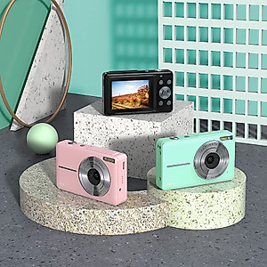 Digital Camera, HD 1080P Pocket Digital Camera with 2.4 Inch IPS Display, Compact Point and Shoot Camera Support 16X Digital Zoom, Portable Video Camera for Beginners, Kids (Pink)