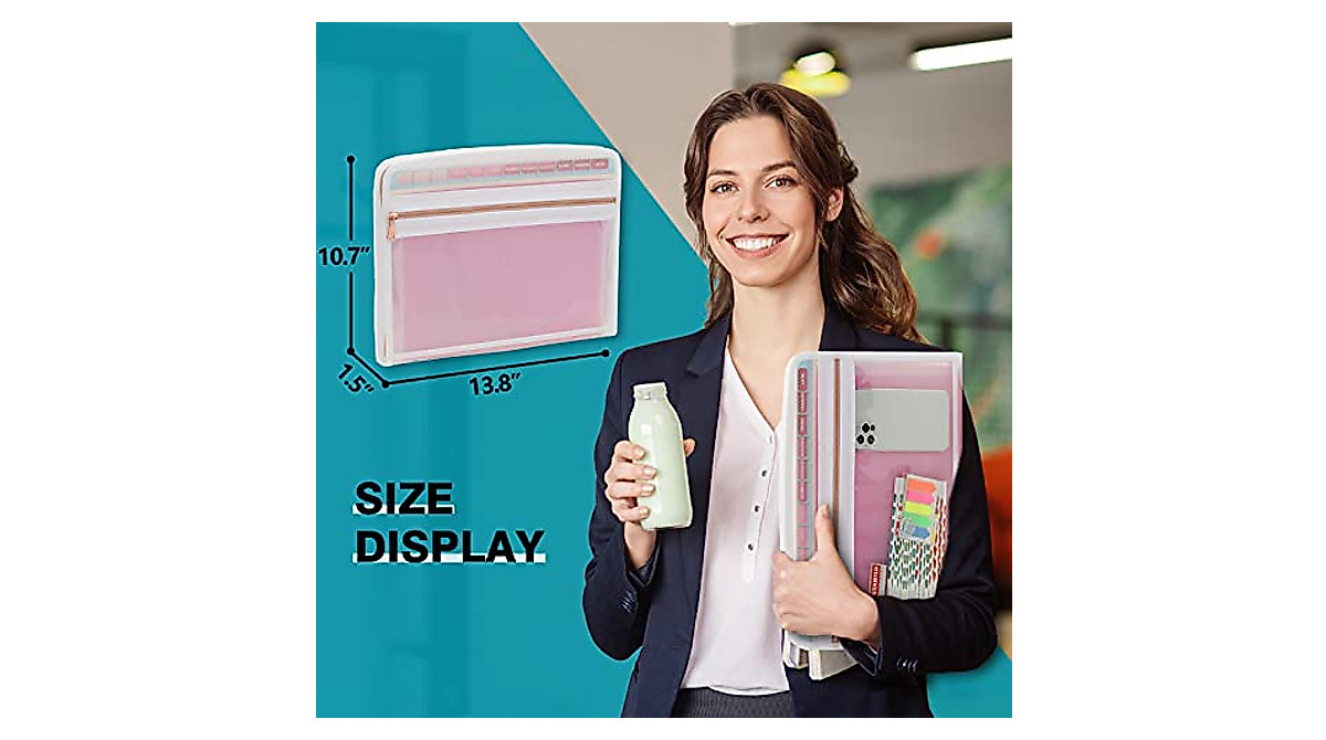 H4D Pink Expandable File Organizer - 13 Pockets for Documents