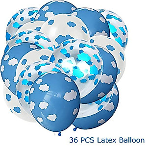 YuBoBo 42PCS Foil Cloud Balloons And Latex Balloon Baby Shower Decorations For Girl And Boy, Happy Birthday Balloon,Romantic Anniversary Decorations Wedding Decor Kids' Party And Graduation Party