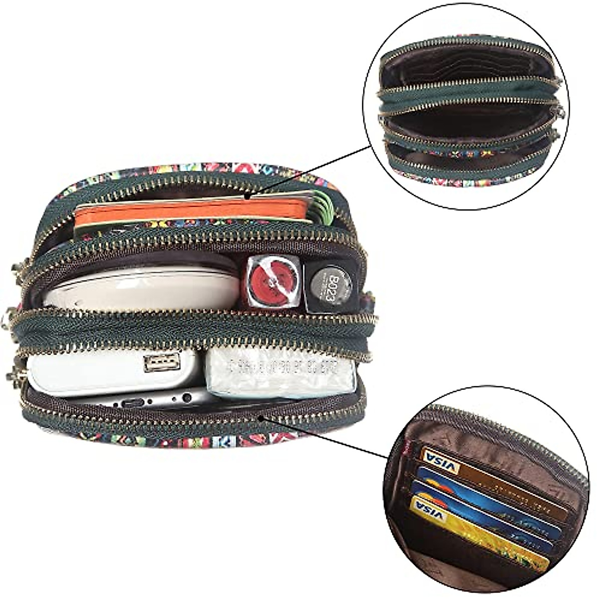 MINICAT Small Crossbody Bags RFID Blocking Card Slots Cell Phone Purse Wallet for Women (National)