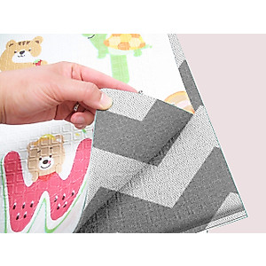 Parklon Portable Play Mat - Double-Sided ABC + Zig Zag (78.7 x 55.1 x 0.4")