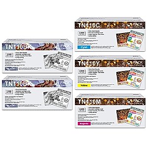 YOISNER TN-110 Toner Set Compatible TN110 Black Cyan Magenta Yellow Replacement for Brother TN110 DCP-9040 9042 9045 HL-4040 4050 4070 Printer (5PK, 2BK/1C/1M/1Y)