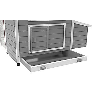 Ware Pet Products 82" Rustic Barn Chicken Coop with Run, Full-Size Metal Pull Pan, Exernal Nest Boxes, Roost Bars and Durable Shingle Roof