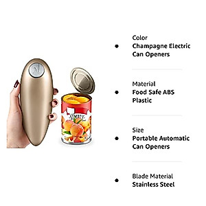 Automatic Electric Can Opener, Open Cans in One Click, Smooth Edge Handheld Can Opener, Hands Free Food-Safe Battery Operated Electric Can Openers, Kitchen Gadget Gift for Chefs, Arthritis and Seniors