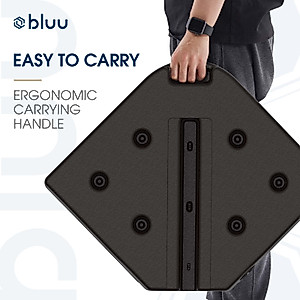 BLUU Compact Base 4 Pc 230 Lbs Water & Sand Filled Weighted Base Offset Cantilever Hanging Patio Umbrella Base for Banyan Offset Hanging Umbrella,Dark Brown