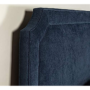 Leffler Home Manor Belgrave Upholstered Queen Headboard in Navy, Blue