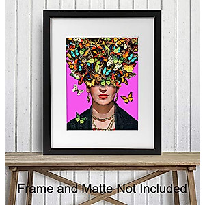 Wall Art - Poster - Cute Chic Butterfly Wall Art - Bedroom, Office, Living Room Decor - Gift for Women, Artists - 8x10 UNFRAMED Picture Print