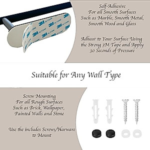 Remarkable Home Paper Towel Holder - Self-Adhesive Or Screw Mounted for Under Cabinet Or Wall, Great for Kitchen, RV, Bathroom and Garage (Black)