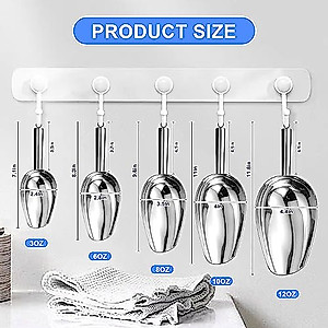 Metal Ice Scoop 3 Oz, Small Stainless Steel Ice scooper for Ice Maker Ice Bucket Kitchen Freezer Bar Party Wedding, Multipurpose for Popcorn Scoop,Flour Scoop,Dog Food Scoop (3 OZ, Silver)