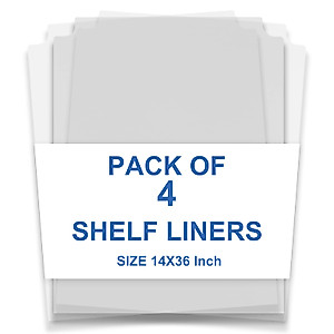 Wire Shelf Liner - Shelf Liners for Wire Shelving - Shelf Liner for Wire Shelves - Set of 4-14 X 36 Inch Black