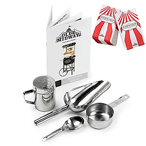 Olde Midway Vintage Style Popcorn Machine Maker Popper with Cart and 6-Ounce Kettle - Red