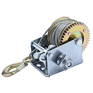 HighFree Hand Winch with 27ft Steel Wire Rope 600 lbs - Hand Crank Winch - Towing Winches for for Boats, Trailers, ATVs - Single Speed