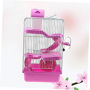 Abaodam Hamster Cage Hamster Cage Villa Cage for Small Pets Pet House Hamster Cage Guinea Pig Pet Cage Small Animals Kitchen Utensils Travel Heighten Pink Chinchilla Cage Pet Cage Pet Cage