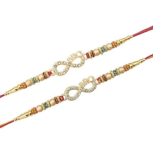 Rakhi Traditional for Brother Sister, Beautiful & Fancy Designer Raksha Bandhan Rakhi Gift for loving Brother/Sister, Father and Family. (Design 3 - Super Snake designer Rakhi - Set of 2, Small)
