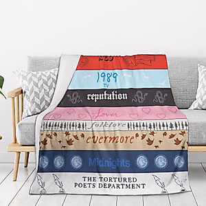 Music Fans Blanket Soft Flannel Concert Blanket Singer Music Album Throw Blanket 1989 Pink Red (40"x50", Album)