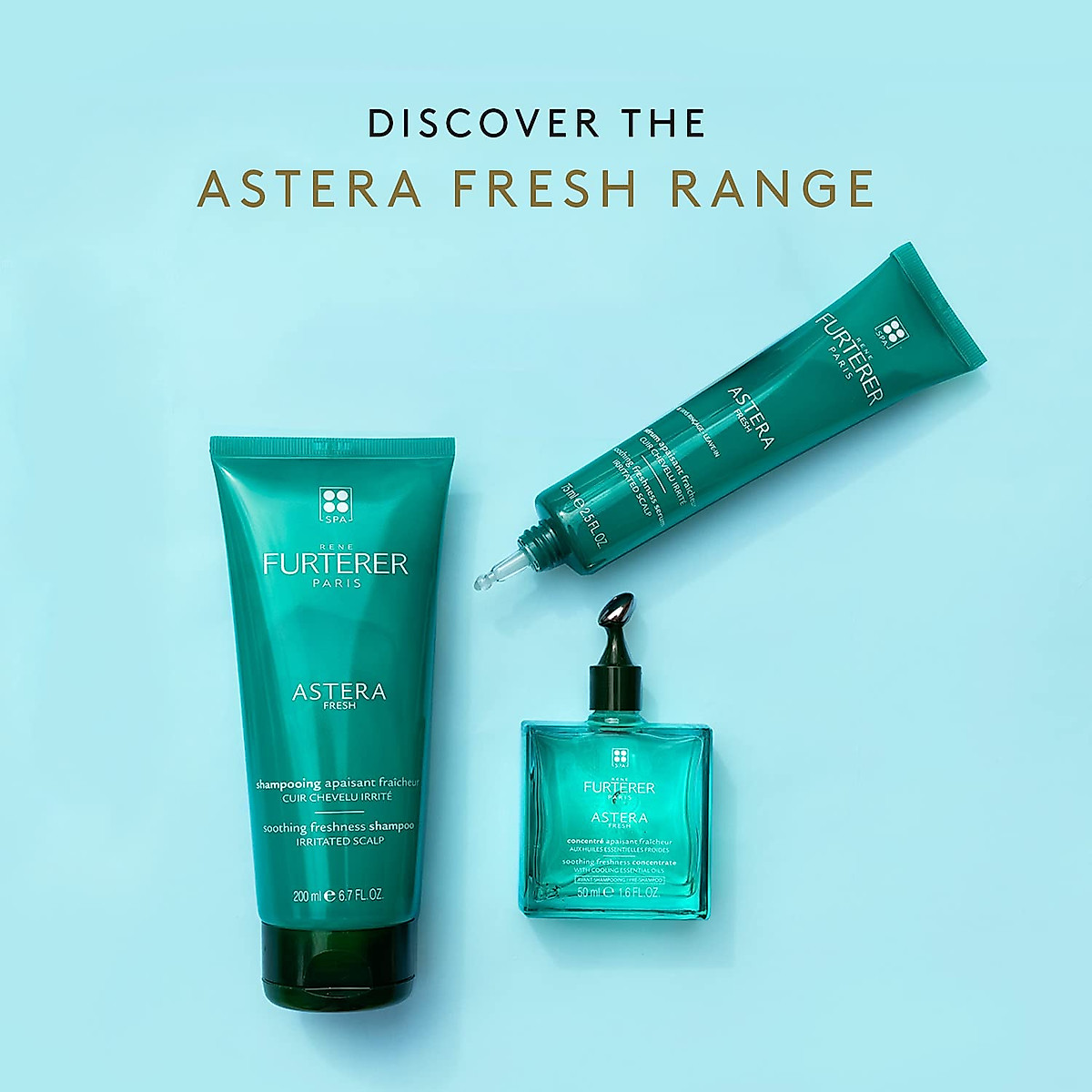 Rene Furterer ASTERA FRESH Soothing Freshness Shampoo, Irritated & Itchy Scalp, Peppermint, Eucalyptus 6.7 fl. oz.