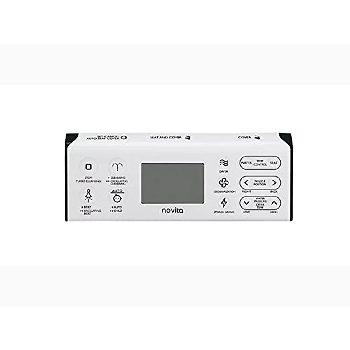 KOHLER BH90-N0 Novita Elongated Electric Bidet Toliet Seat, Heated Bidet Seat for Existing Toilets, Bidet Warm Water with Dryer, White