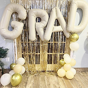 YUNSHANGMO Letter balloons 40 Inch Cream White Alphabet Balloons Beige Giant Foil for Wedding, Birthday, Bridal or Baby Shower Party Letter O Balloon