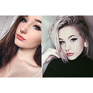 Longita Septum Rings Septum Jewelry 16g Septum Ring Septum Piercing Spike Ball Black Silver Rose Gold