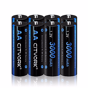 CITYORK 1.2V NIMH AA 3000mah Rechargeable Batteries for Solar Lights Lamp
