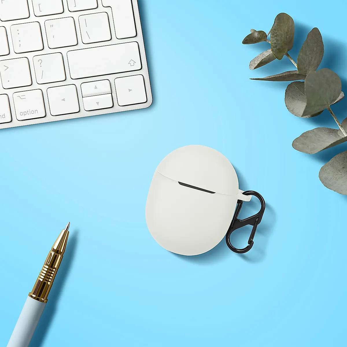 kwmobile Case Compatible with Google Pixel Buds Pro Case - Silicone Cover Holder for Earbuds - White