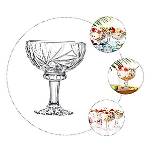 Luxshiny 4pcs Dessert High Salad Transparent Serving Snack Tumbler Clear Bowls Yogurt Trifle Beach Muffins Cups Beverage Tasting Delicate Smoothie Container Base Custard Fruit with Bar