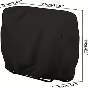 VhoMes Folding Chair Covers 2PCS ，Outdoor Furniture Cover Waterproof, Folding Patio Chair Covers All Weather, Dustproof Chair Cover With Storage Bag, 28""W X 13""D X 43""H, Black(Gray)