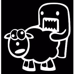 DOMO KUN WITH SHEEP 5" WHITE Decal Sticker for Laptop Car Window Tablet Skateboard