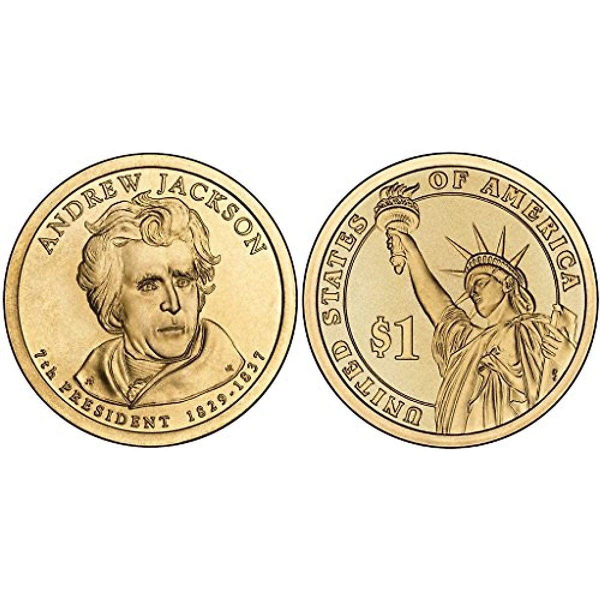 2008 P Andrew Jackson, 25-coin Bankroll of Presidential Dollars Uncirculated