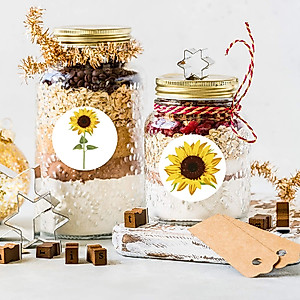 Pop Resin Sunflowers Sticker 1.5 inch Wildflower Sticker for Crafts Water Bottle Laptop Notebook 500 pcs per roll Christmas Valentine Labels,Yellow