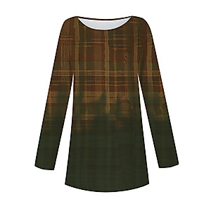 Womens Fall Fashion 2024 Blouses for Women Dressy Casual Tunic Tops to wear with Leggings Womens Tops Fall Long Sleeve Mesh Tops for Women Gym Shirts for Women Tshirts（1-Army Green,XX-Large）