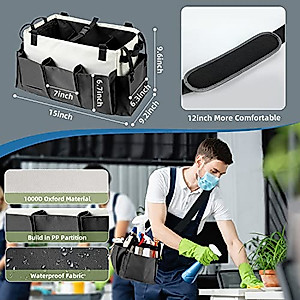 Birodeko Cleaning Caddy Bag Wearable Cleaning Caddy with Handle Caddy Organizer for Cleaning Supplies, Cleaning Bags for Housekeepers with Multiple Compartments