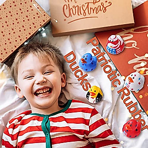 Patriotic Rubber Ducks - 24 Pcs Independence Day Novelty Funny Squeeze Baby Shower Bathtub Ducks for Fourth of July Party Supplies