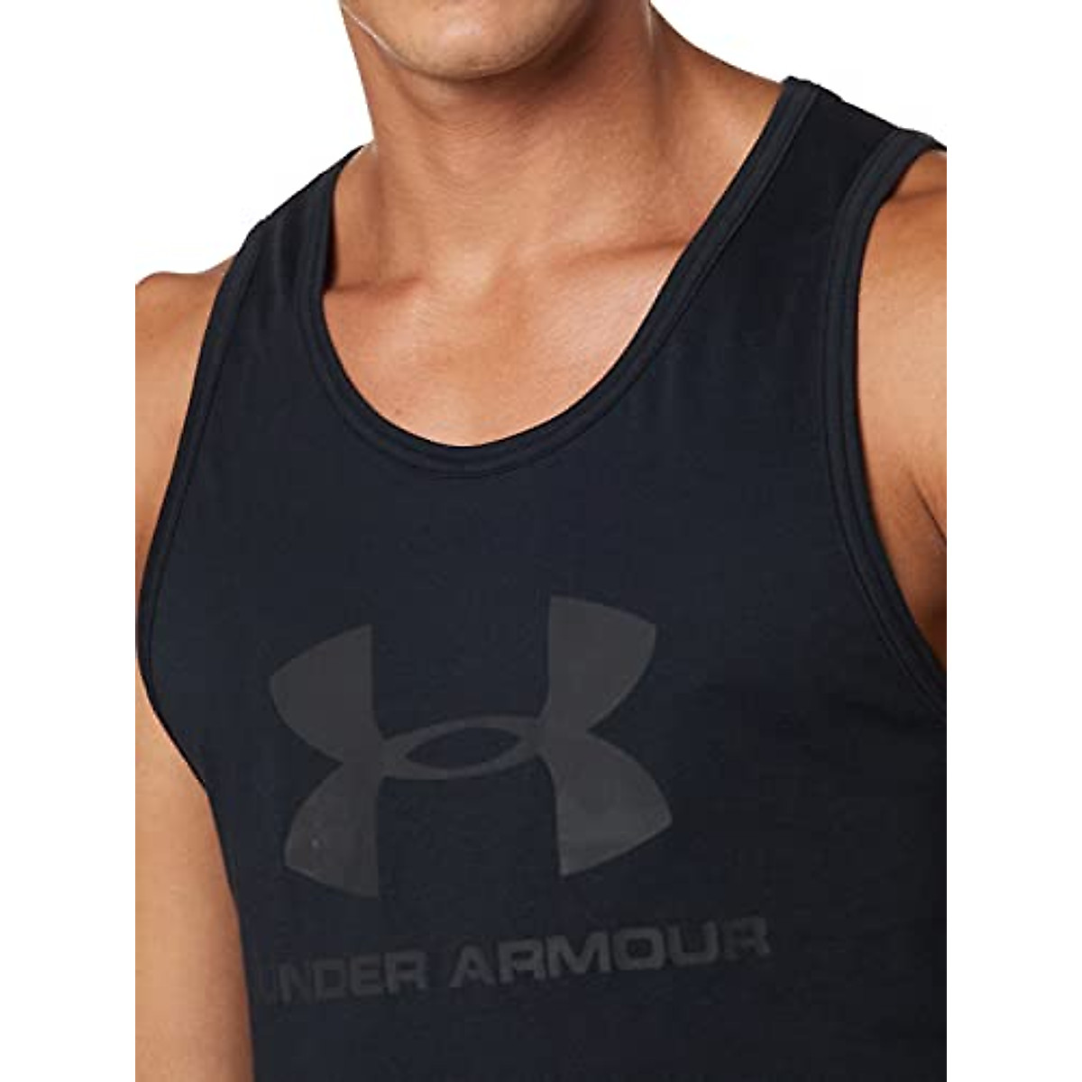Under Armour Men's Sportstyle Logo Tank, Black (001)/Quirky Lime, X-Small