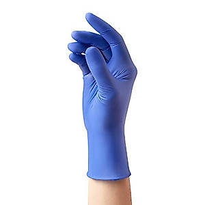 Medline MDS2586H SensiCare Silk Nitrile Exam Gloves, Disposable Gloves with Smartguard Film, Large, Blue (Pack of 250)