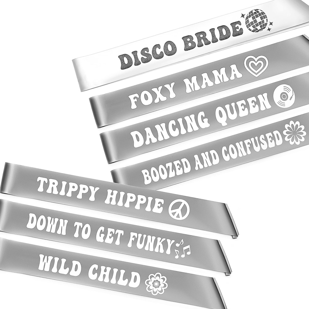Last Disco Bachelorette Party Sashes I Includes Disco Bride Sash and 6 Disco Bachelorette Sashes I for Groovy Bachelorette or 70s Bachelorette Party I Bachelorette Sash Bride to Be