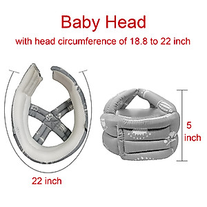 IULONEE Toddler Infant Helmet & Baby Knee Pads 3 Pairs, No Bump Safety Head Cushion Bumper Bonnet Adjustable Protective Cap Breathable Mesh Child Safety Hat for Running Walking Crawling (Grey Crown)
