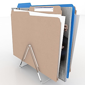 Vray Designs LLC Clear Acrylic File Holder -Office Desk File Organizer | Premium 6mm Acrylic Organizer with 5 Sections | File Folder Holder, Mail Organizer, Acrylic Desk Organizer | Made in USA (FH1)