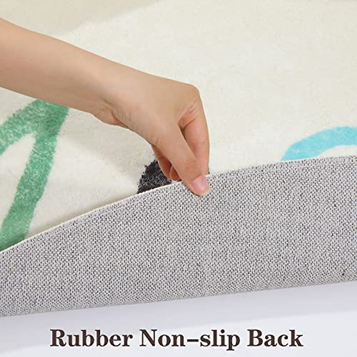 Topotdor Rainbow Round Kids Play Rug Alphabet Nursery Area Rug Extra Large Soft Crawling Play Mat for Children Toddlers Bedroom (71 inch, Multi Color)