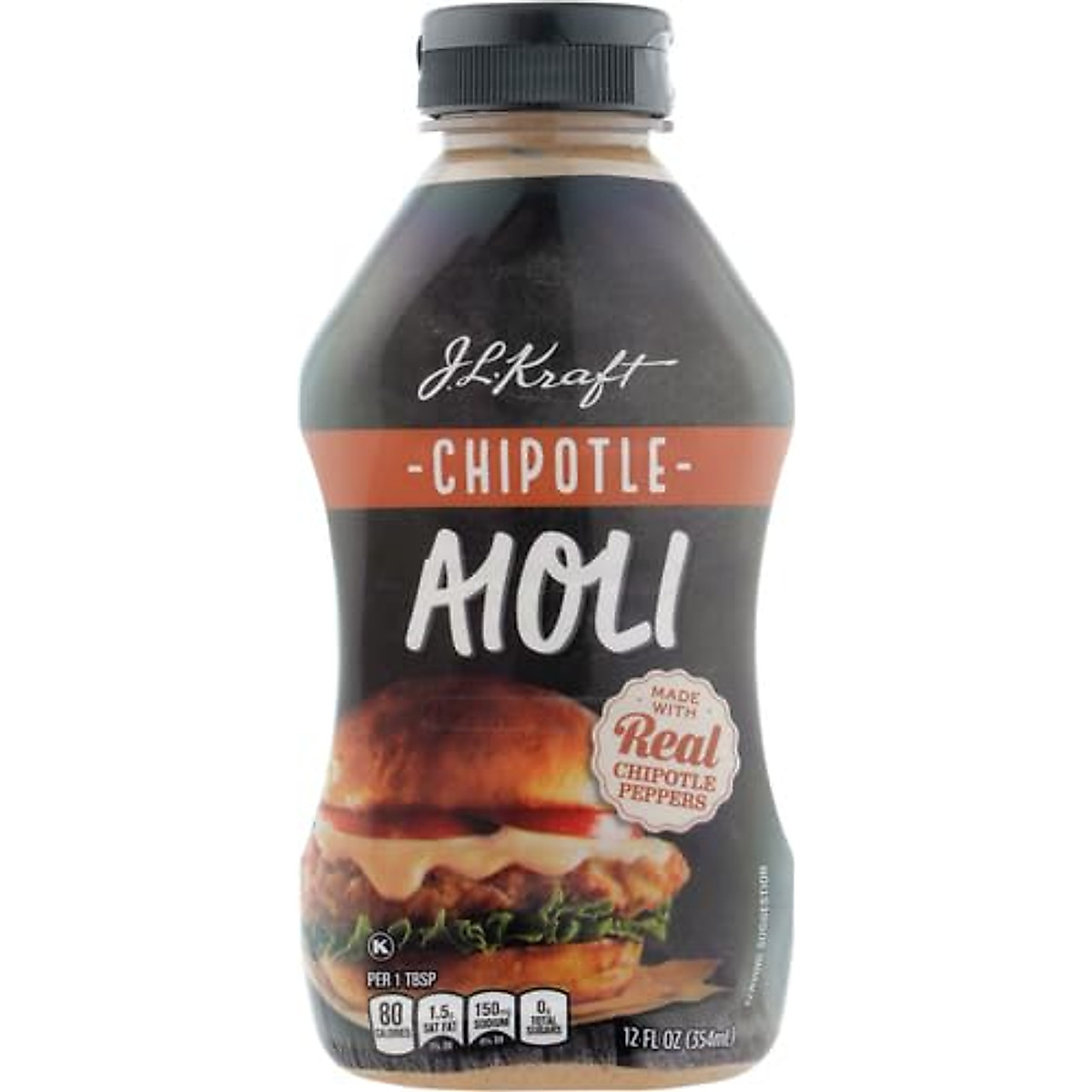 J.L. Kraft Chipotle Aioli with Chipotle Peppers (12 fl oz Squeeze Bottle)