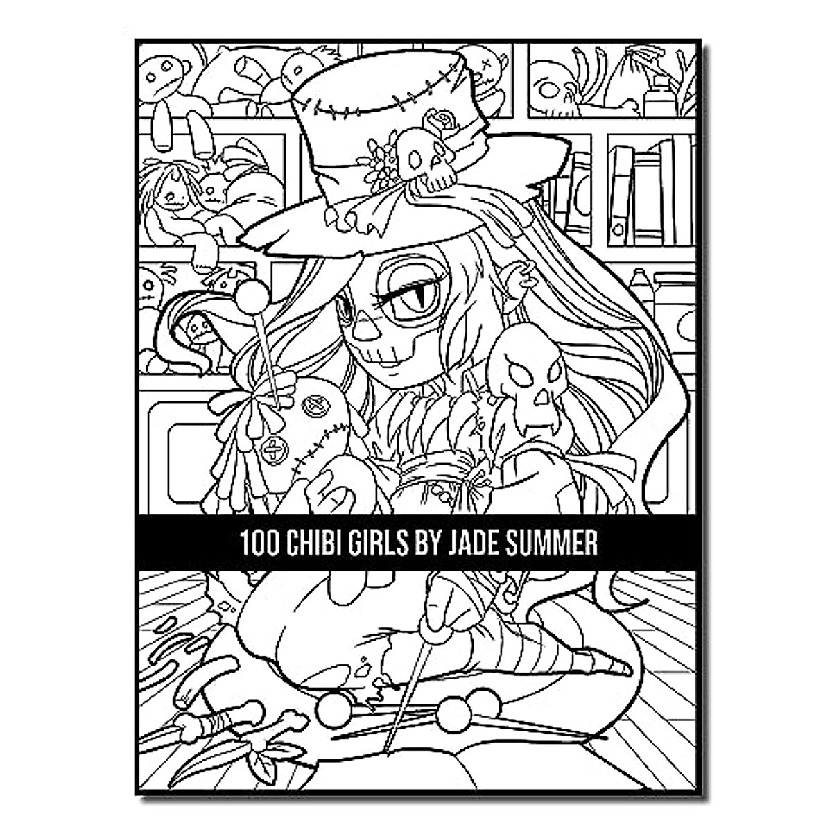 100 Chibi Girls: An Adult Coloring Book Collection with Cute Girls, Fantasy, Horror, Christmas, and More!