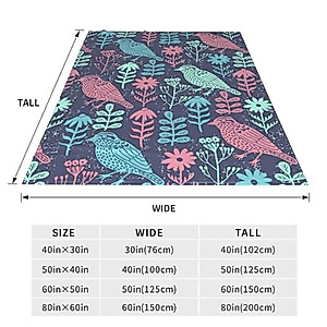 Bird-Blanket Super Soft Throw Blanket for Couch Bed Sofa Cozy Flannel Fuzzy Blanket Plush Throw Blankets for Women Men Gifts Travel Blanket for All Seasons, 50"x40"