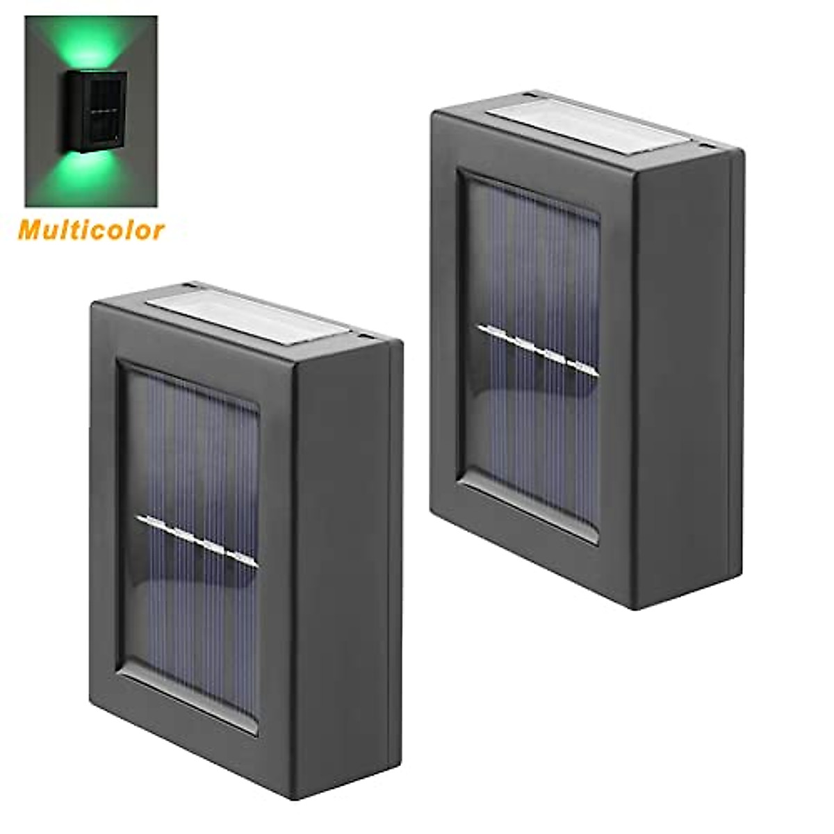 CIPACHO Solar Deck Lights,Outdoor Garden Wall Light up and Down Lamp,2 Pack LED Solar Fence Lights,Patio Decor for Post Yard Porch and Driveway,Waterproof. (Colour)