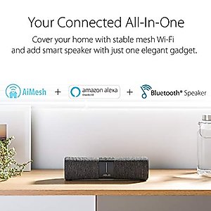 ASUS Lyra Voice All-In-One Smart Voice Home Mesh WiFi Tri-Band Router (AC2200), Amazon Alexa Built-In, Lifetime Aiprotection Security by Trend Micro, Parental Control, Bluetooth, Build-In Speakers