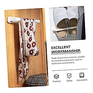 BRIGHTFUFU 5pcs Towel Rack Kitchen Shelf Bracket Dish Cloth Holder Bath Towel Hangers Wall Bath Towel Mounted Clothes Hanger Wall Towel Holder Towel Single Bars Towel Rod White The HIPS