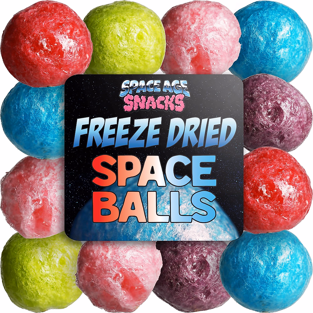Premium Space Balls Freeze Dried Candy - Shipped in Sturdy Box for Protection - Dry Freeze Candy for All Ages (3 Ounce)